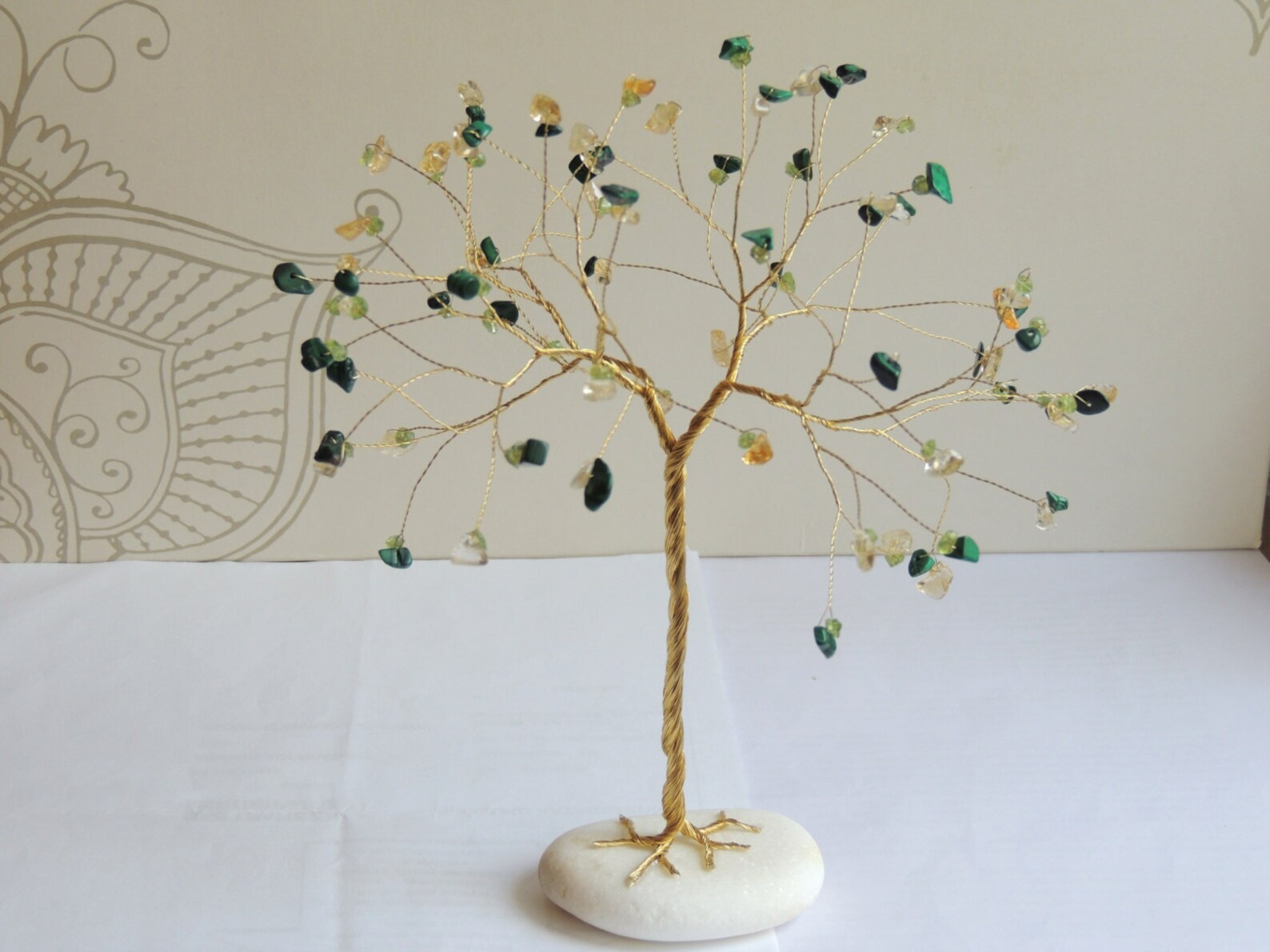 Wire tree Suncatcher Suncatcher gemstone tree sculpture | Etsy