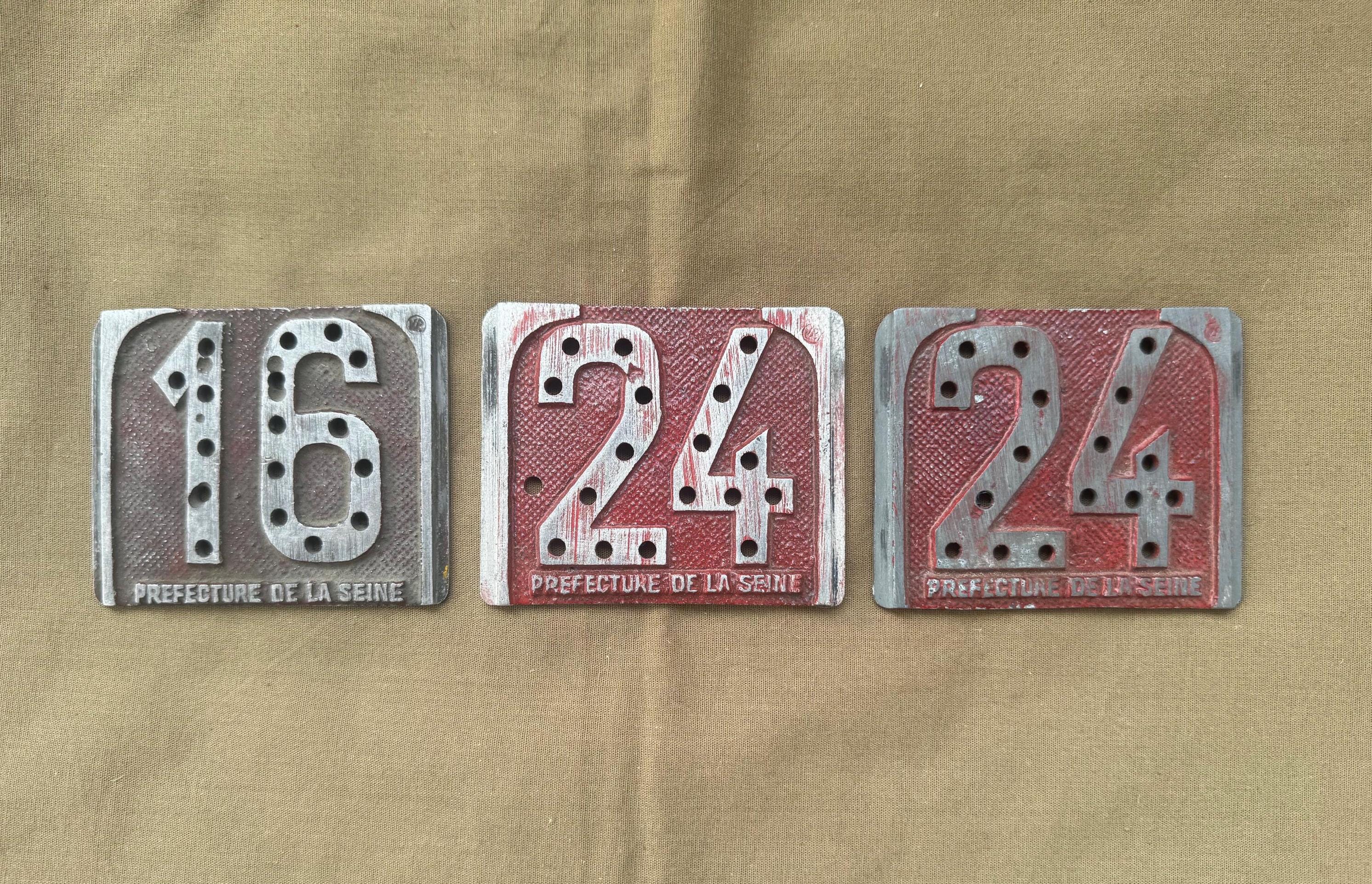 Antique Deco 1920's 30's Parisian Taxi Number Vintage Number 5 14 16 20 ...