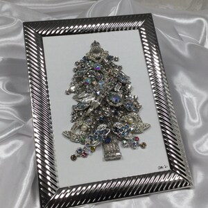 Christmas Tree Jewelry Art Collage/ Framed Jewelry Art/ Memory - Etsy
