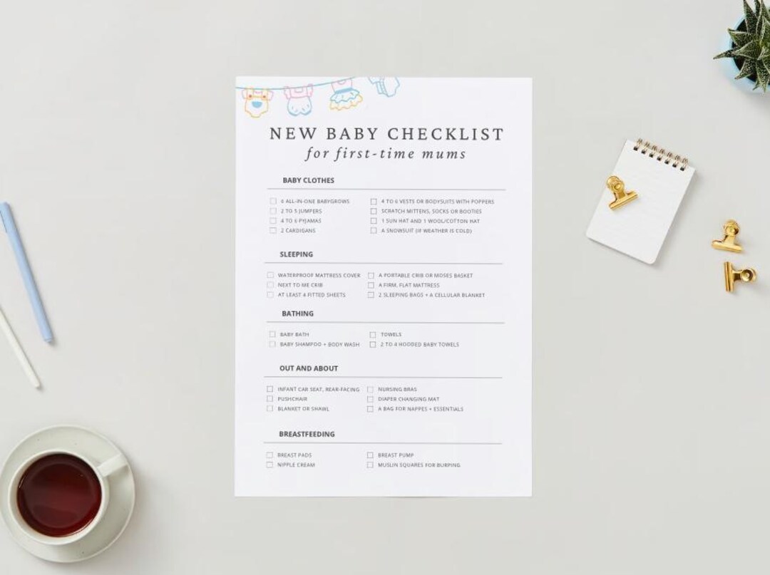 2-page Newborn Baby Checklist Baby Checklist for New Mums Newborn ...