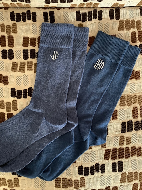 Men's Custom Embroidered Dress Socks | Etsy