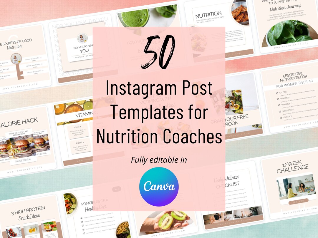 Nutrition Coach, Health and Wellness Instagram Post Template, Healthy ...