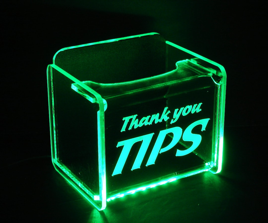 LED Glowing Tip Box- SPRINT Font- Tip Jar -LED Tip Jar -light up Tip ...