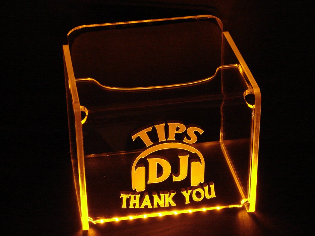 LED Glowing Tip Box-headphone Design for Djs- Tip Jar -LED Tip Jar ...
