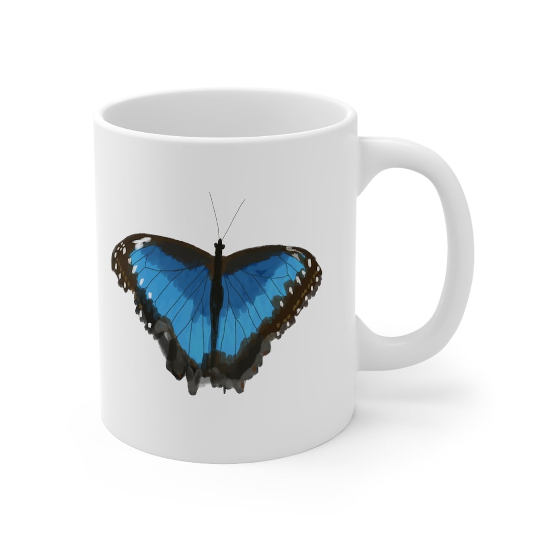 Blue Morpho Butterfly Mug - Etsy