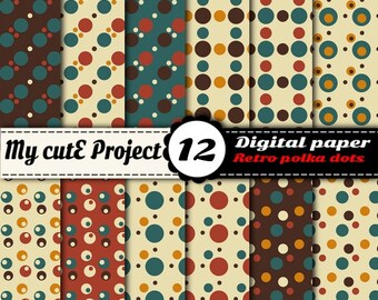 Polka Dots Digital Paper Commercial Use Scrapbook Patterns - Etsy