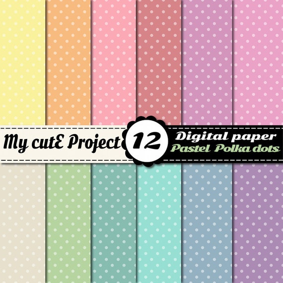 Card Making & Stationery Soft Color Dotted Scrapbook Printable Paper ...