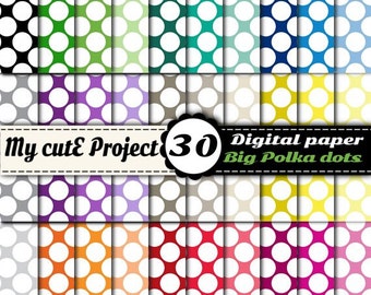 Polka Dots Digital Paper Commercial Use Scrapbook Patterns - Etsy