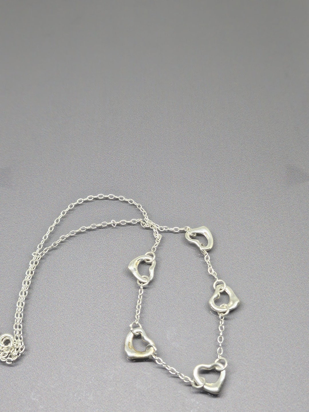 Heart Link Spacer Necklace Heart Necklace 925 Sterling Silver SP024 - Etsy