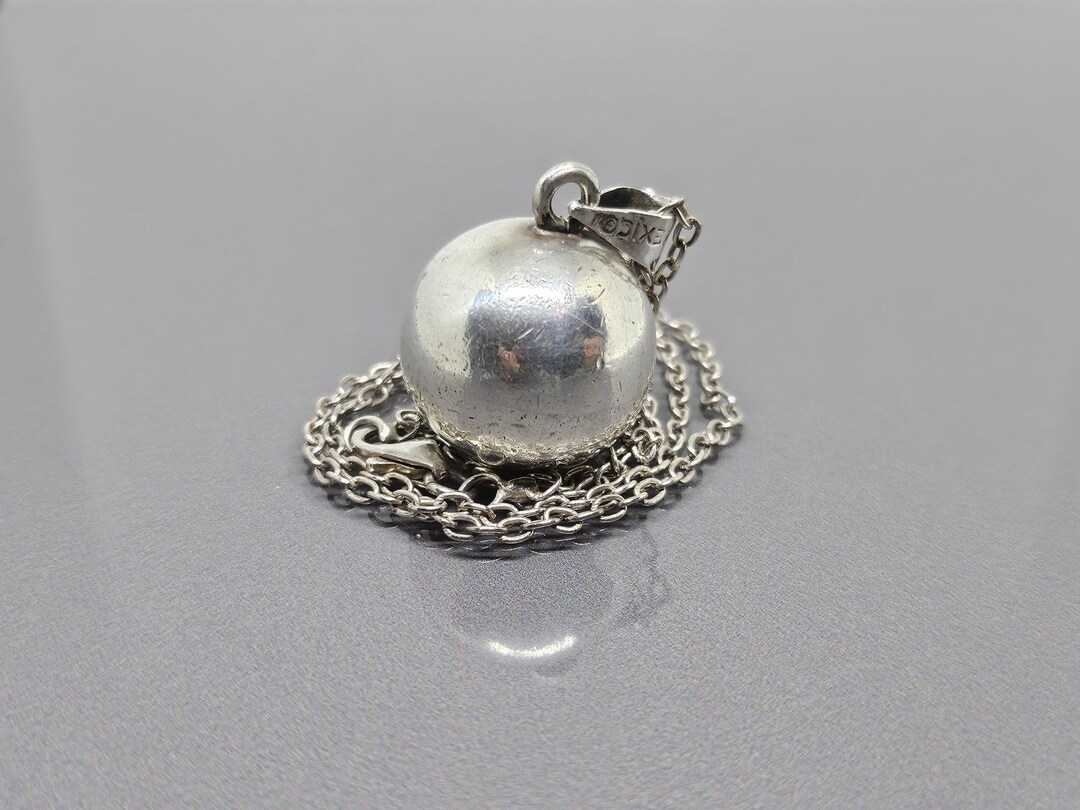 Vintage Harmony Bell Pendant Round Chime Ball Pendant Mexican Silver ...
