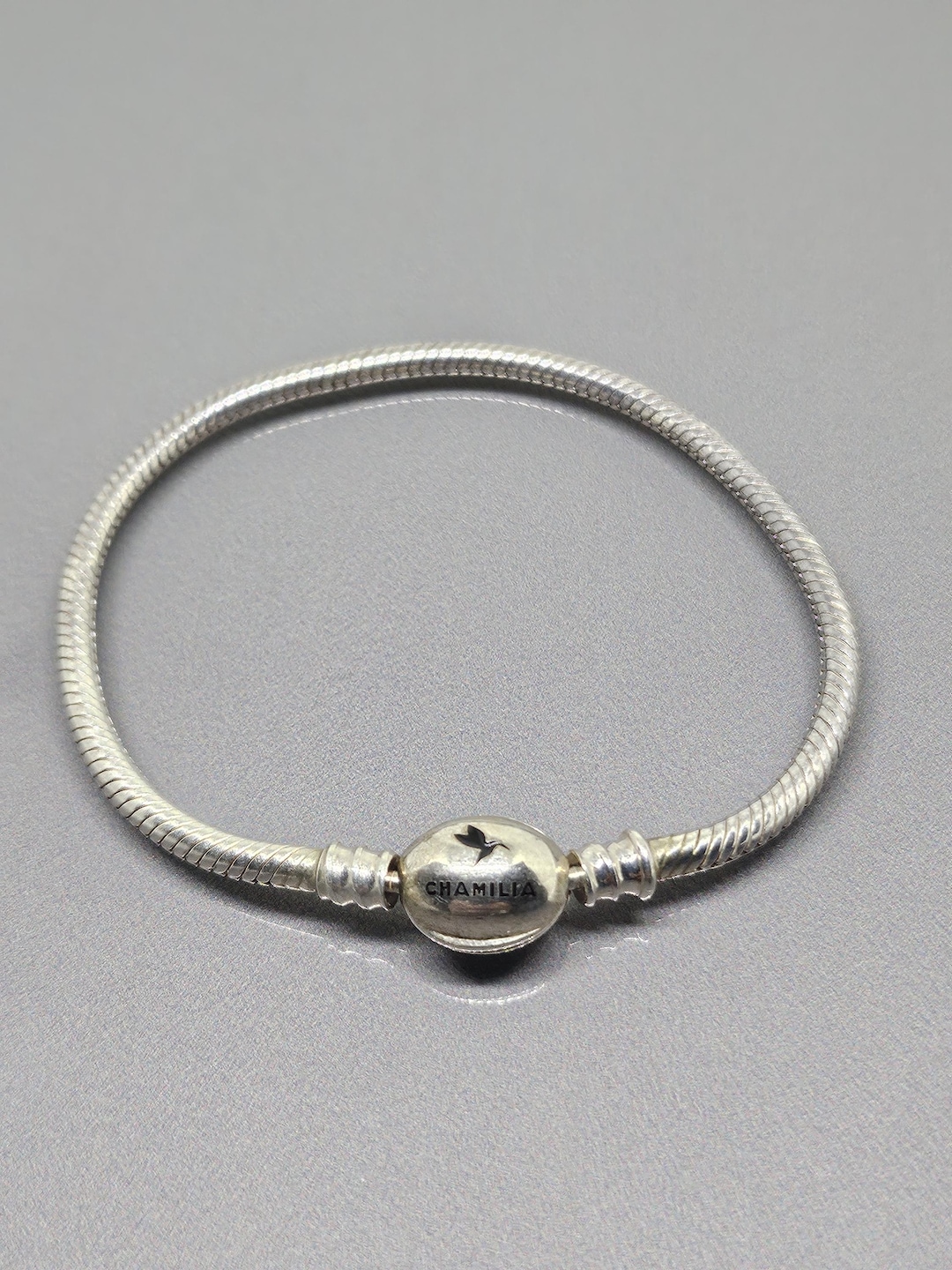 CHAMILIA Snake Charm Bracelet CHAM Oval Clasp Charm Bracelet 925 ...