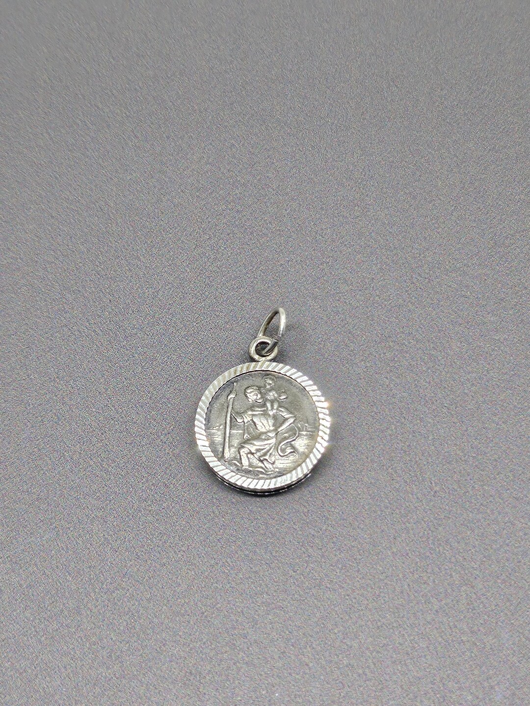 Vintage Mini St Christopher Charm 1970's Saint Christopher Charm Round ...