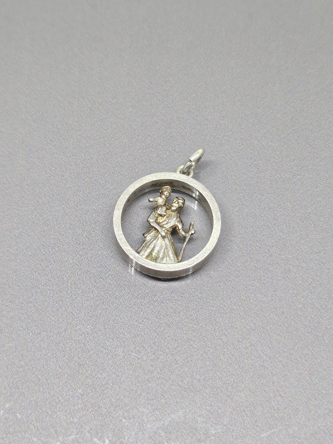 Vintage St Christopher Charm 1970's Saint Christopher Charm Protect Us ...