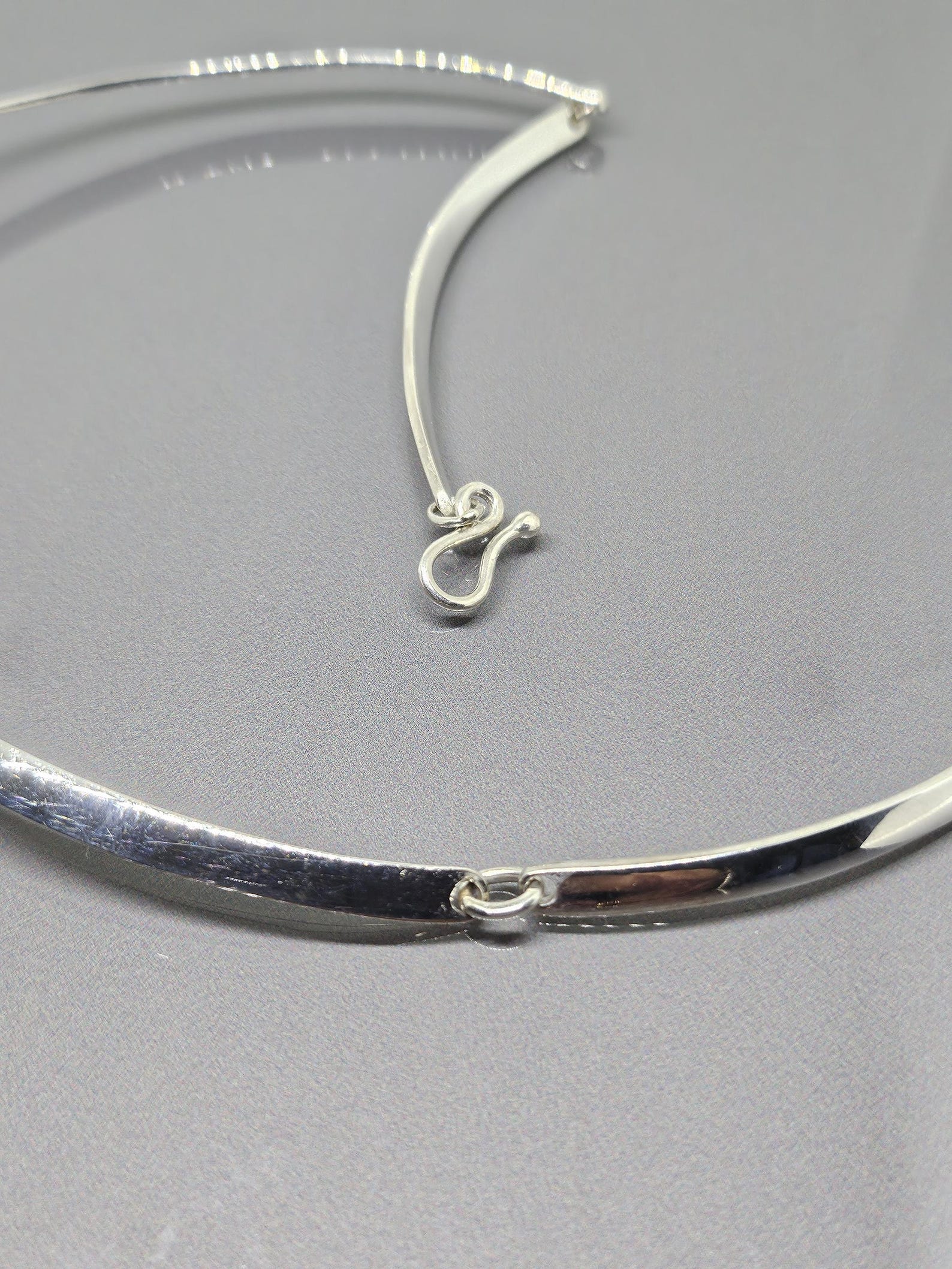 Modernist U Drop Torc Necklace Panel Tear Drop Slider Neck Torque 925 ...