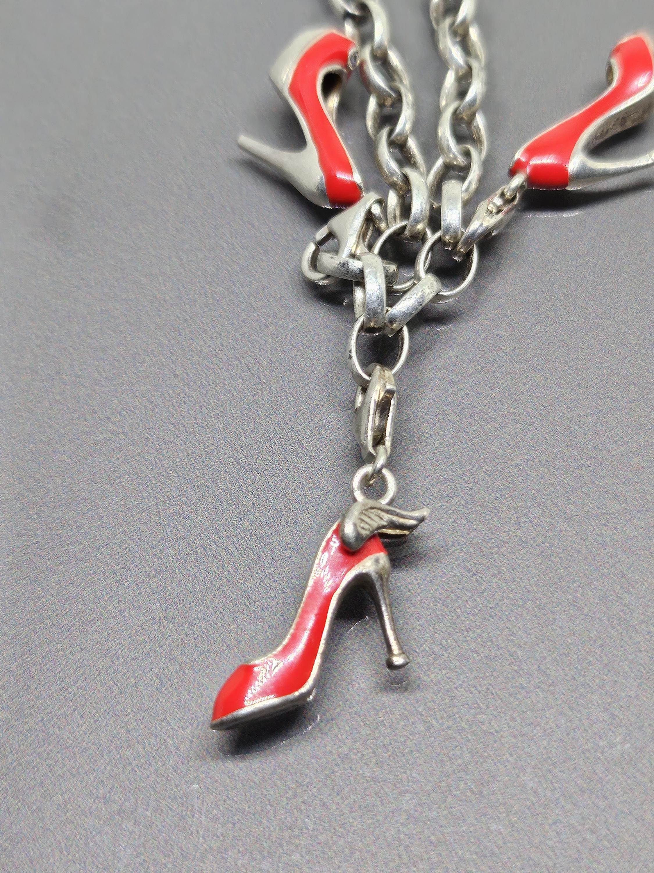 Thomas Sabo Red Enamel High Heel Shoe Dangle Winged High Heel Shoe ...