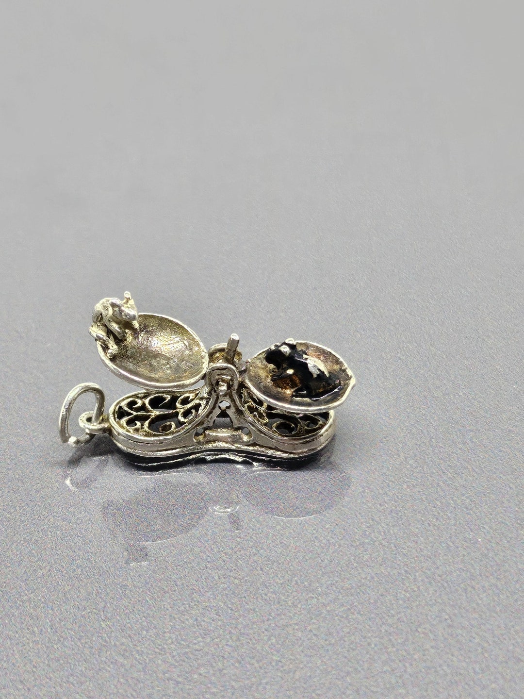 Antique 1920s Silver Mice on Kitchen Scales Moving Charm 2 Mice Moving ...