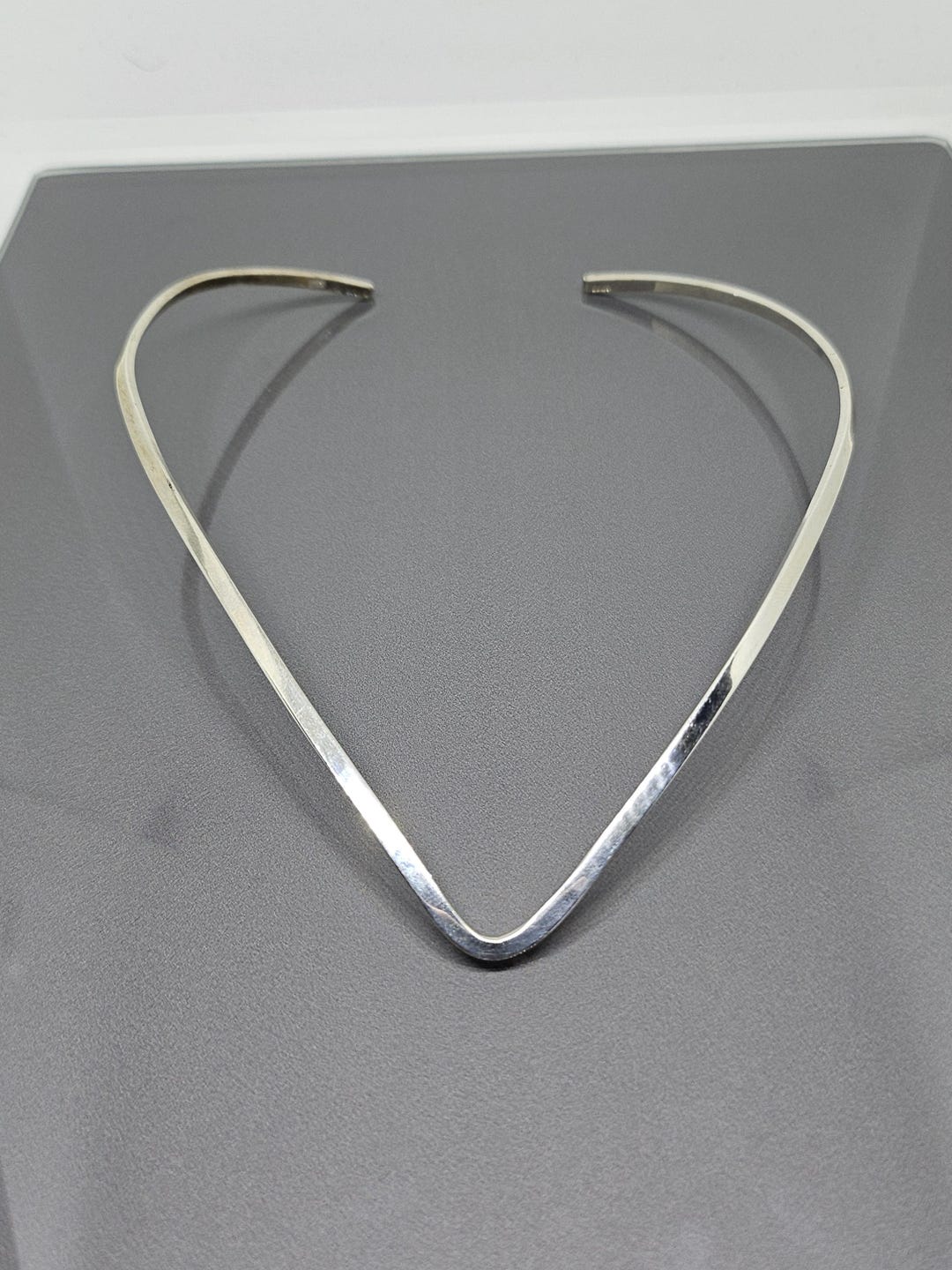 925 Sterling Silver Vintage Point Torque Collar Necklace, Rigid ...