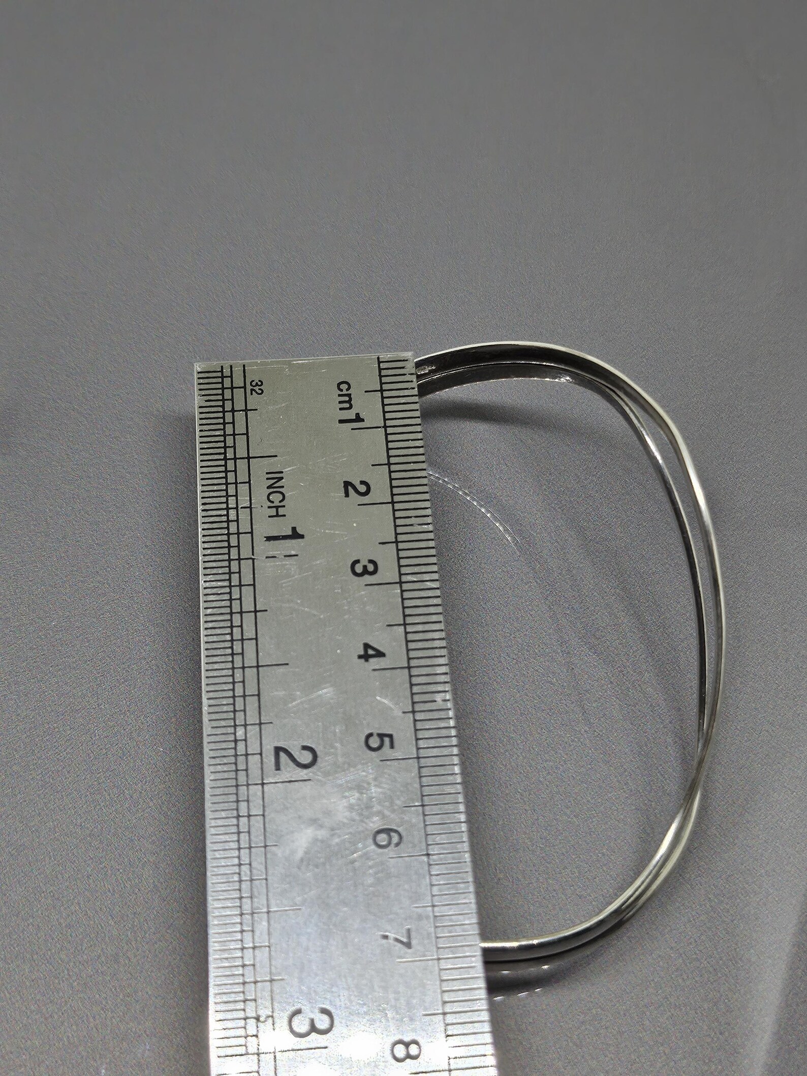 Double Wave Bangle Bracelet Open Wave Cuff Bravelet 925 Sterling Silver ...