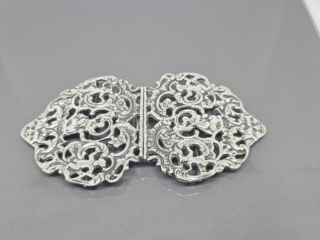 Antique Sterling Silver Nurses Buckle Filigree Kids Nurse Belt ...