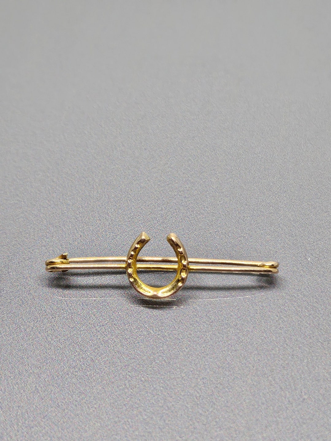 Vintage Solid Gold Tie Stock Pin Horse Shoe Tie Pin Lucky Horseshoe ...
