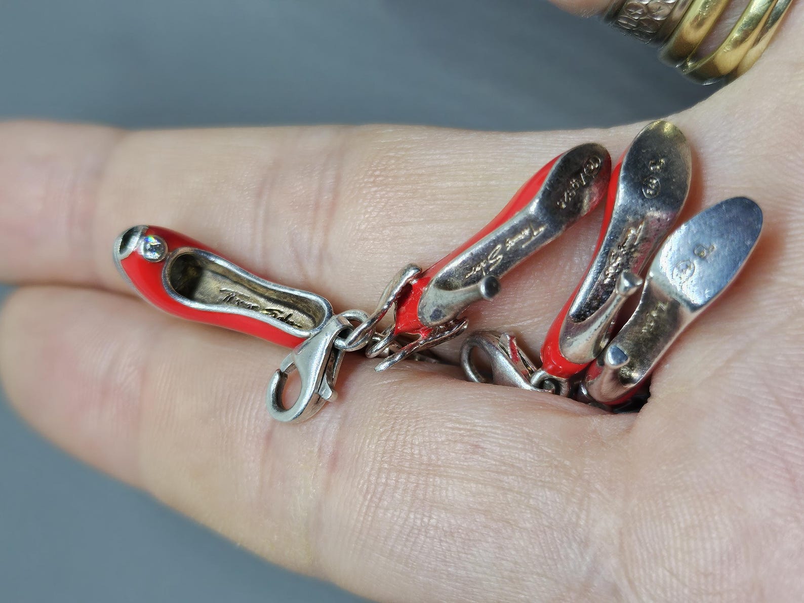 Thomas Sabo Red Enamel High Heel Shoe Dangle Winged High Heel Shoe ...