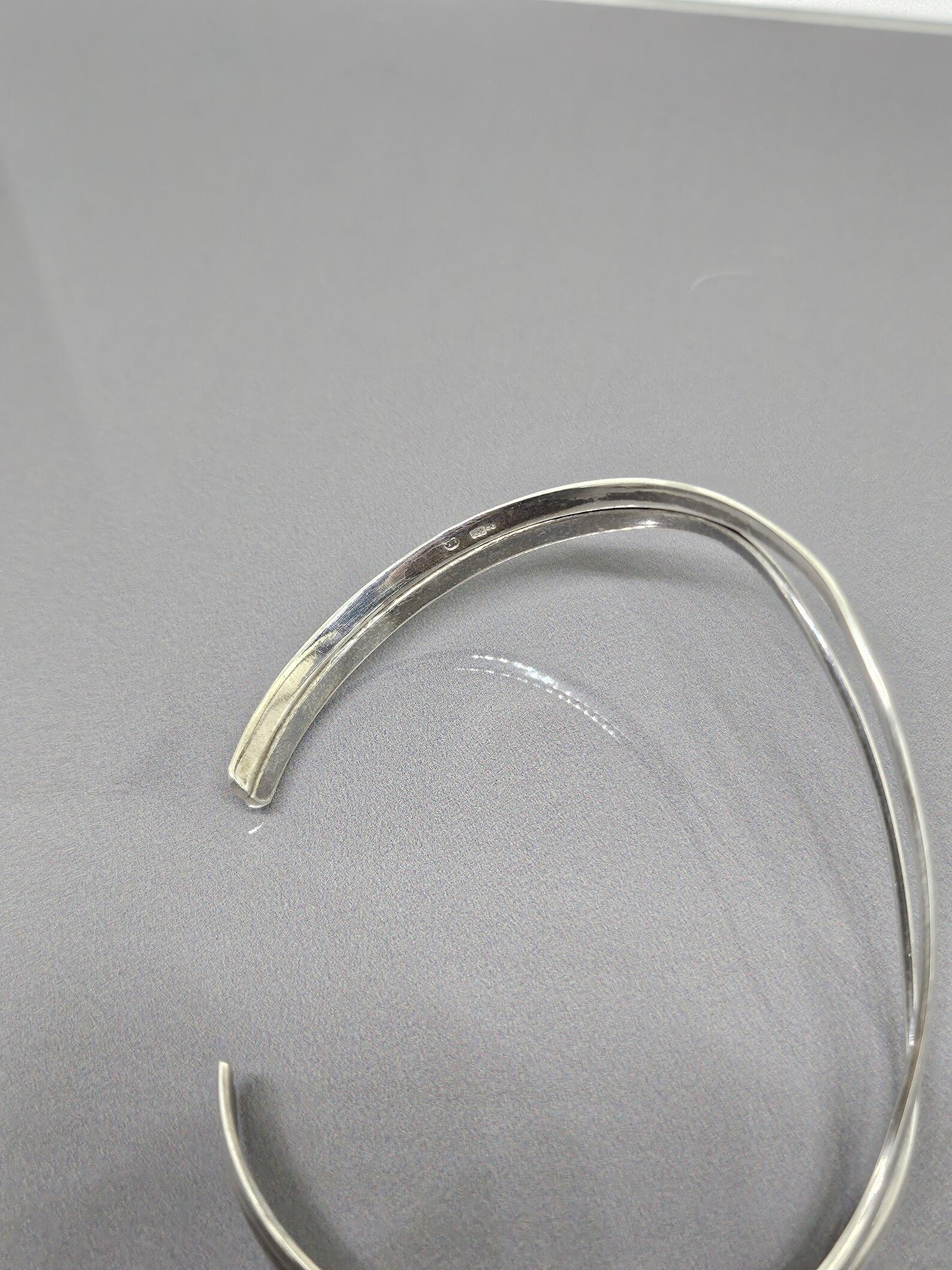 Double Wave Bangle Bracelet Open Wave Cuff Bravelet 925 Sterling Silver ...