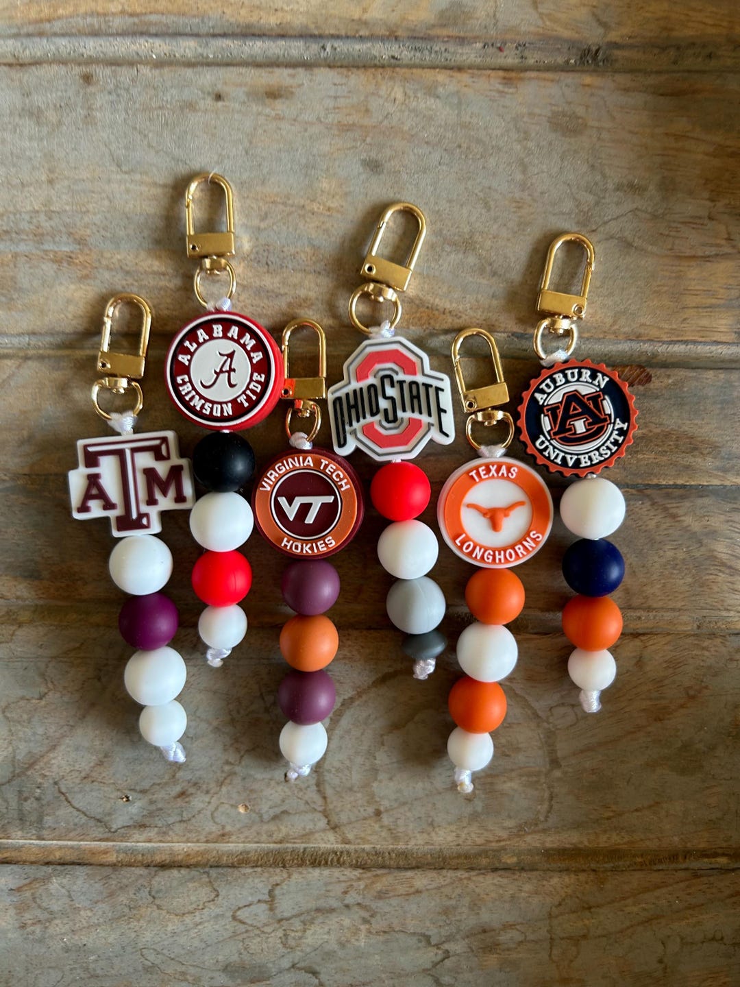 College Football Team Silicone Keychains - Etsy