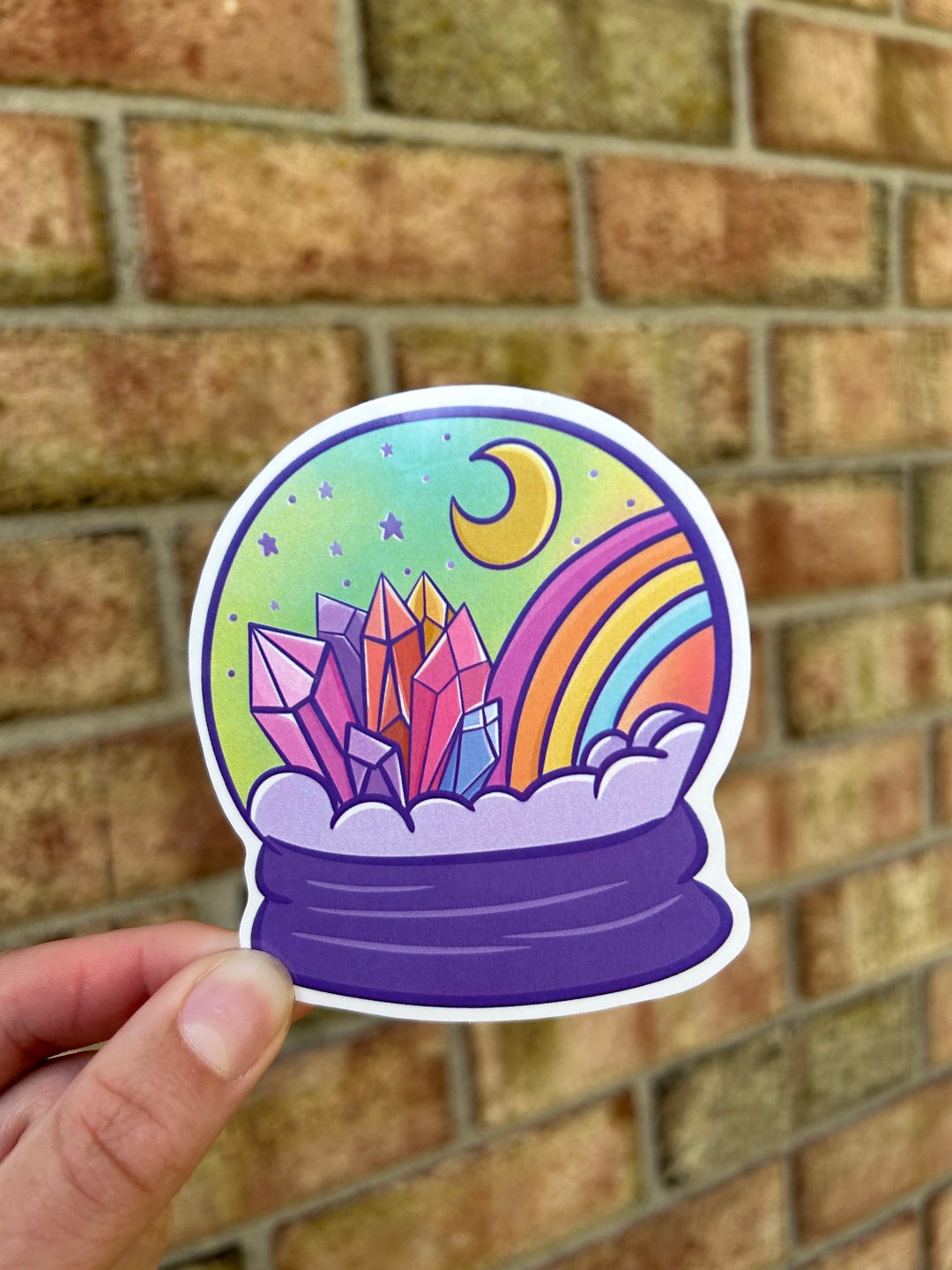 Rainbow Crystal Ball Vinyl Sticker- Water Resistant - Etsy