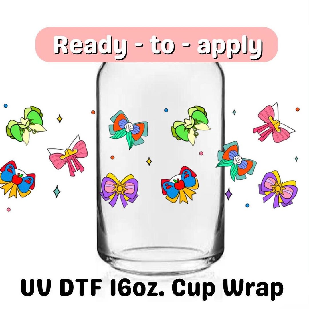 UV DTF Ready to Apply Permanent Cup Wrap, 16oz Cup Wrap, Glass Can Wrap ...