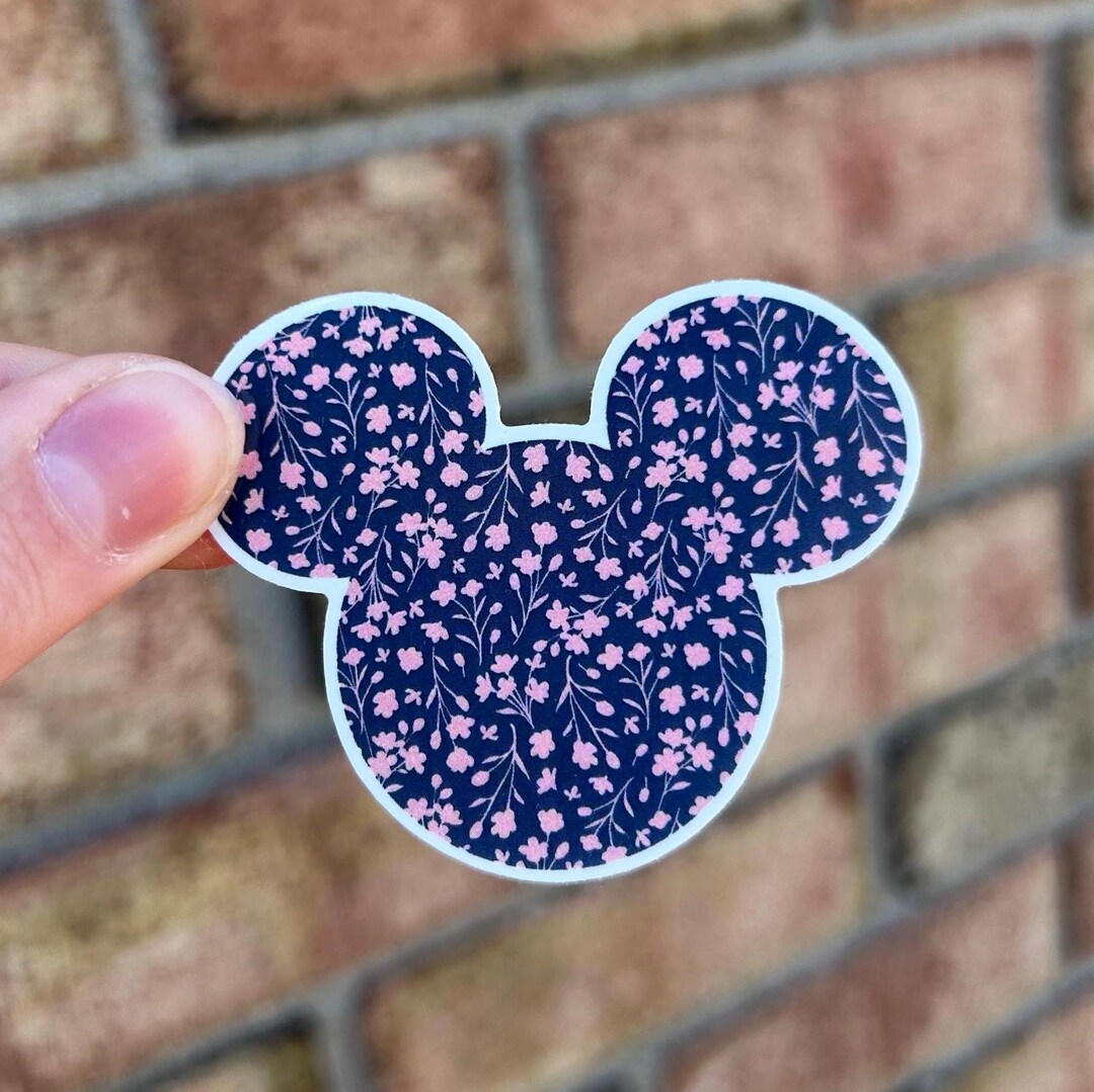 Preppy Navy & Pink Mouse Head - Vinyl Sticker - Etsy