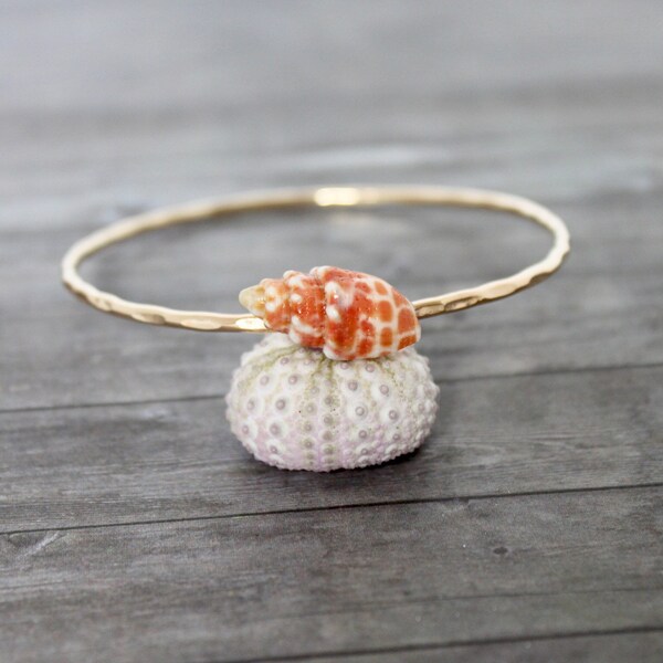 Gold Shell Bangle - Etsy
