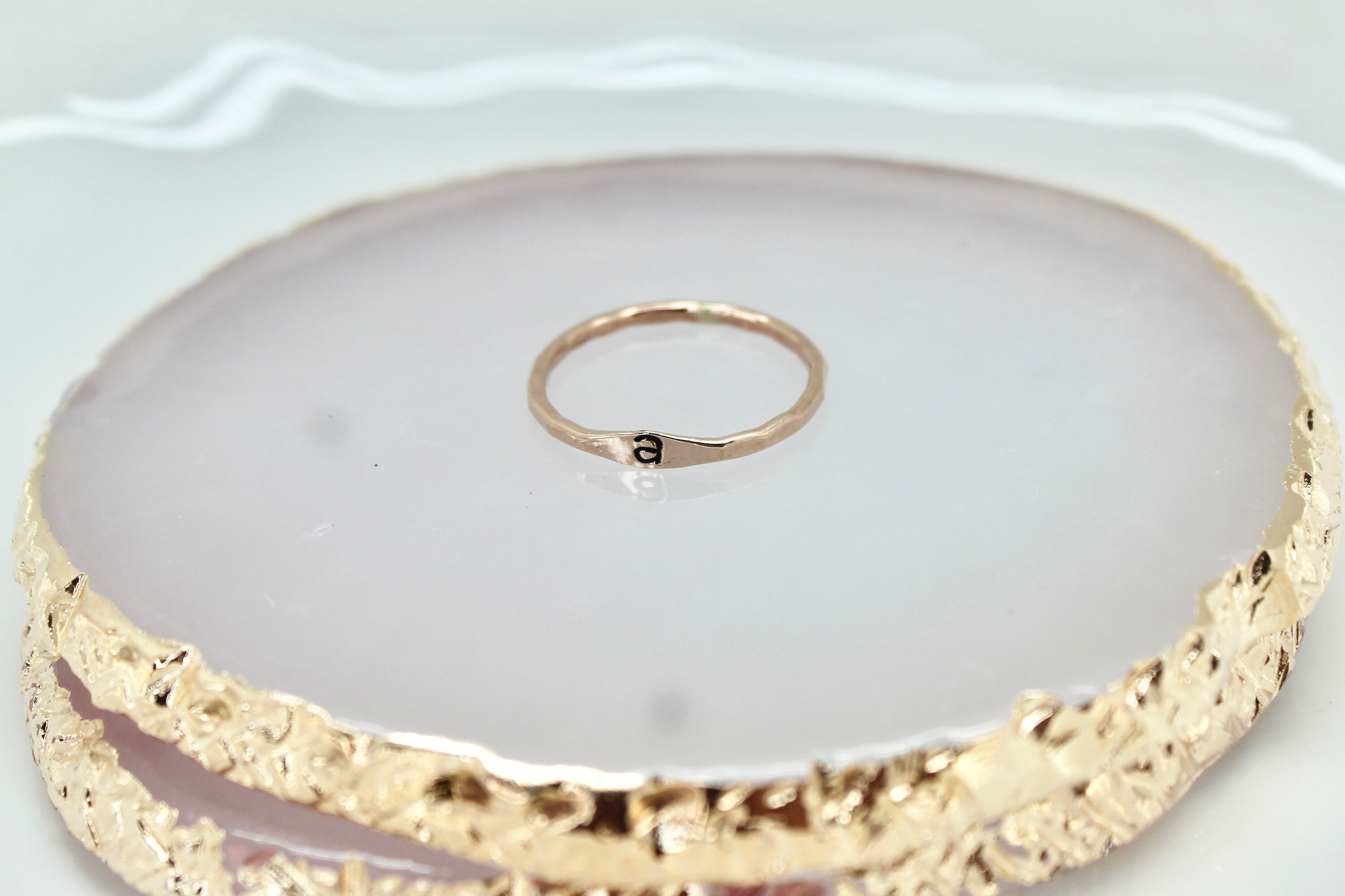 Stamped initial ring store