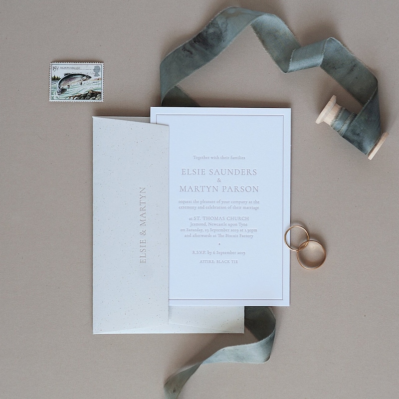 Letterpress Wedding Invitation - Etsy