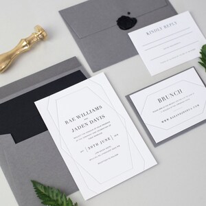 Letterpress Wedding Invitation Suite (main Invite, RSVP and Small ...