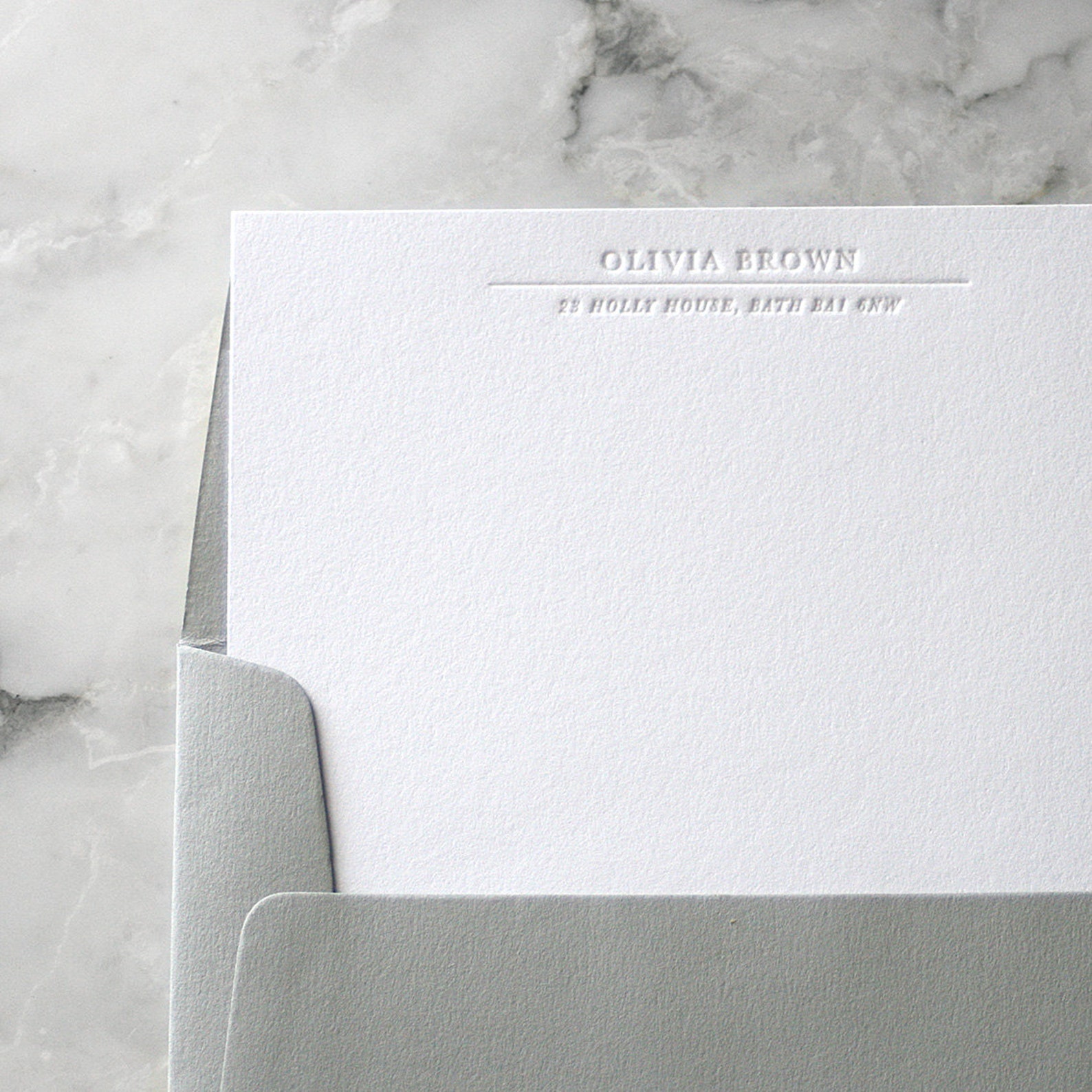 Personalised Letterpress Correspondence Cards / Note Cards (20 Pieces ...