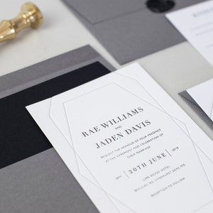 Letterpress Wedding Invitation Suite (main Invite, RSVP and Small ...