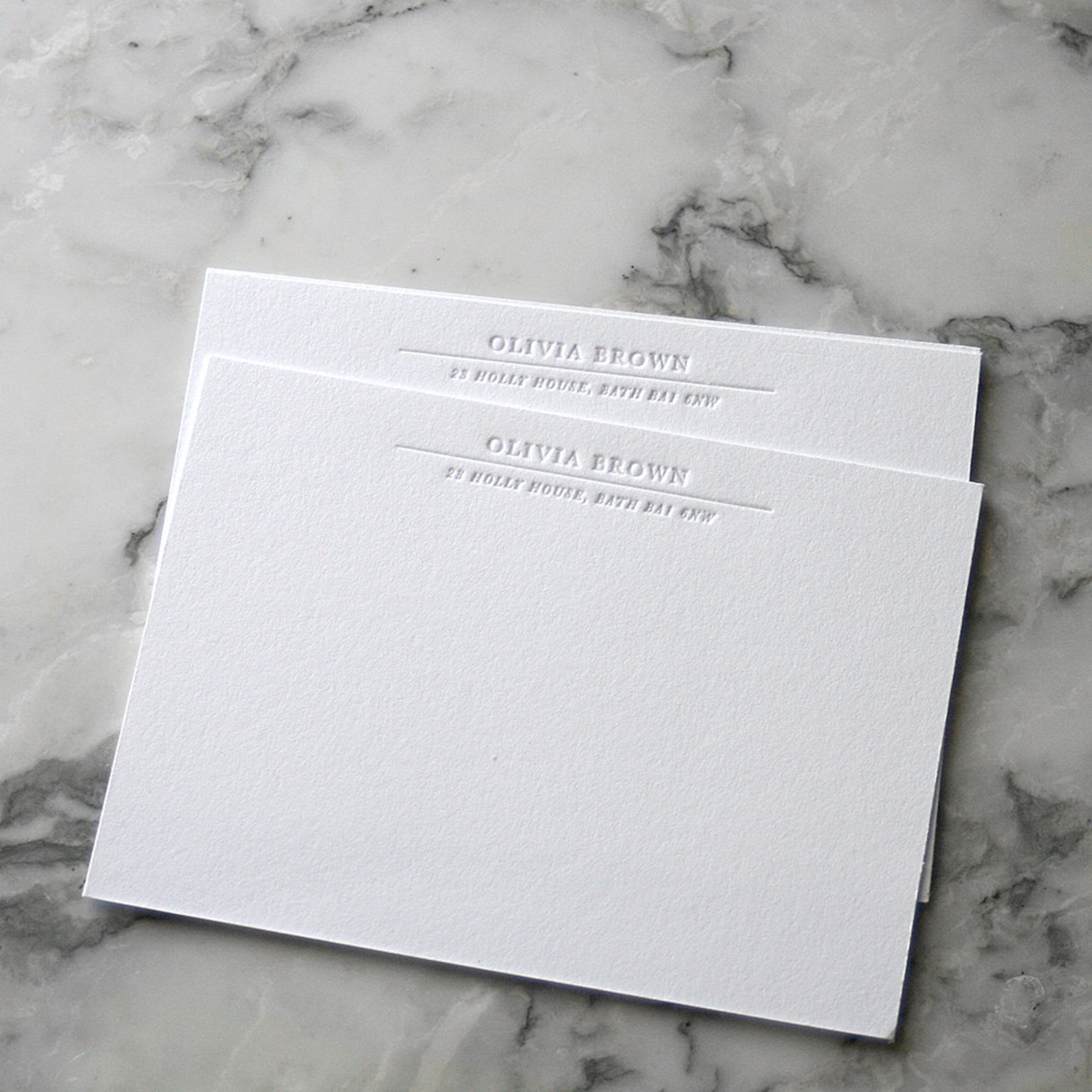 Personalised Letterpress Correspondence Cards / Note Cards (20 Pieces ...