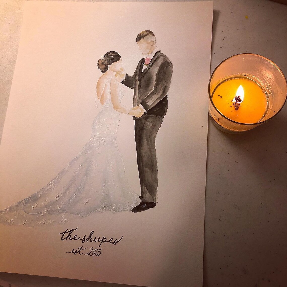Custom watercolor wedding painting watercolor wedding | Etsy