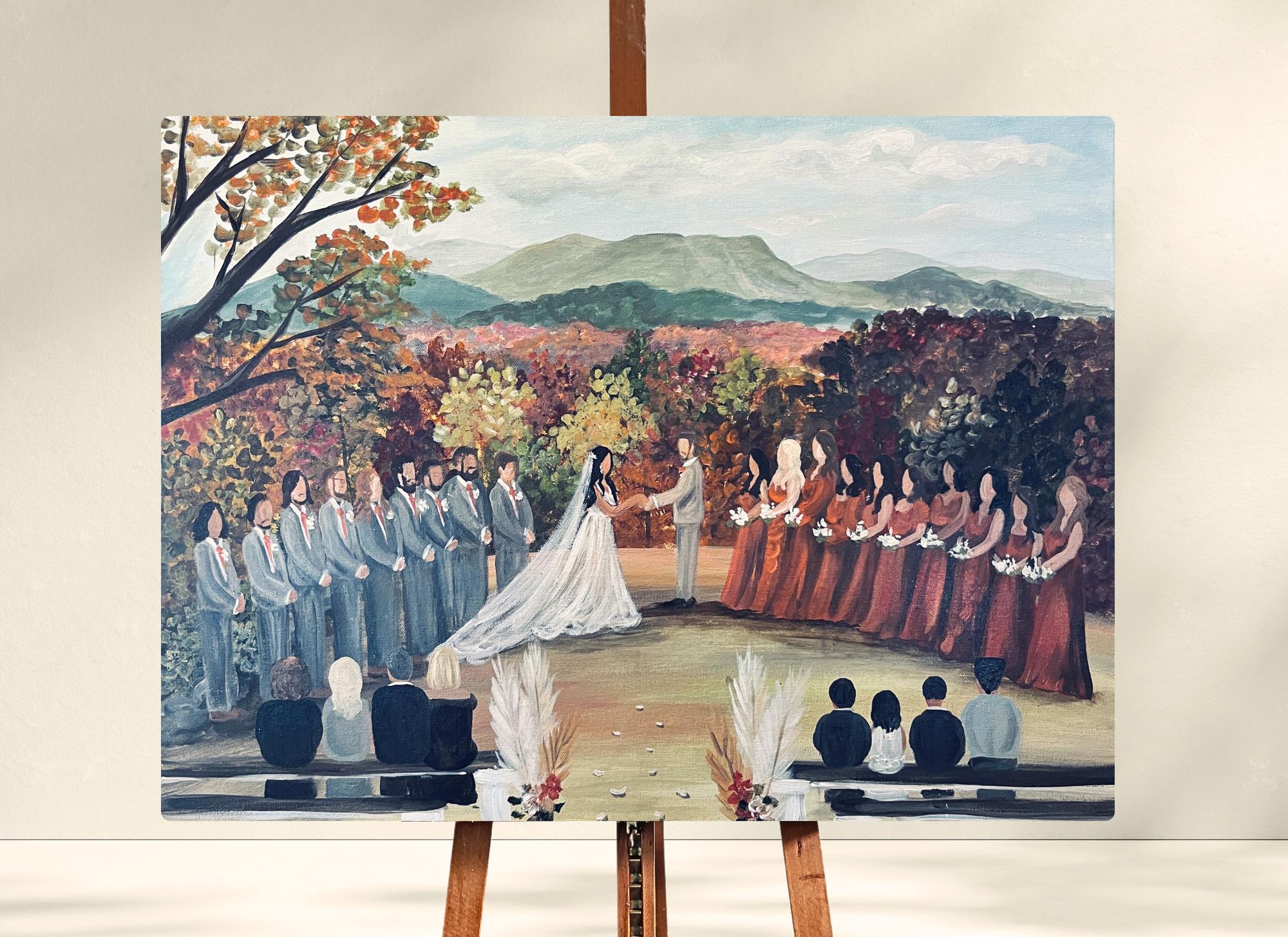 Custom Wedding Acrylic Painting, 16x20 First Look Scene - Etsy