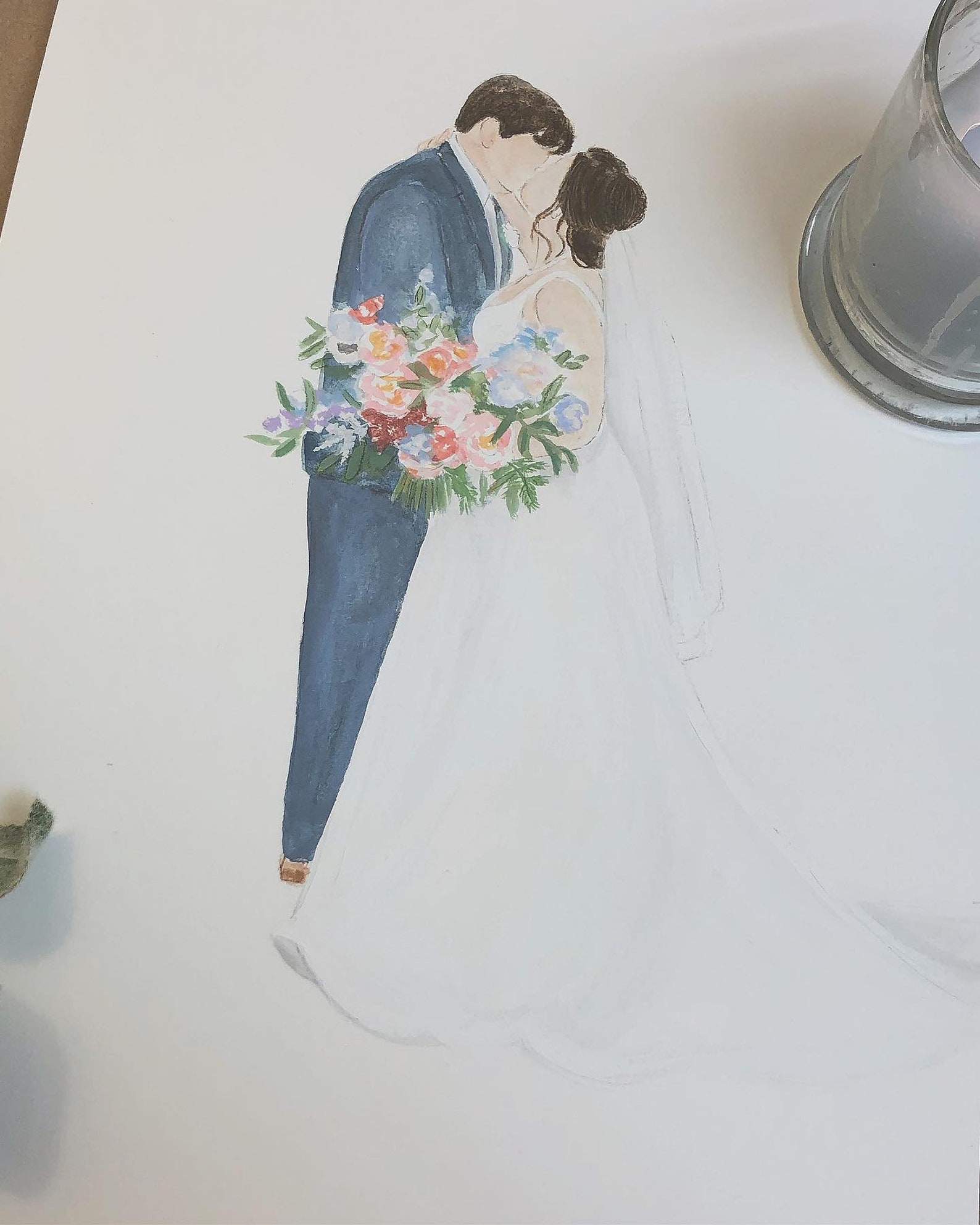 Custom Watercolor Wedding Painting Watercolor Wedding - Etsy