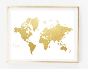 printable 8x10 pink world map painting map art Typographic | Etsy