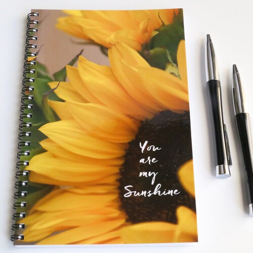 Sunflower Journal Lined Notebook Spiral Notebook Sunflower - Etsy