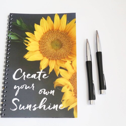 Sunflower Journal Lined Notebook Spiral Notebook Sunflower - Etsy