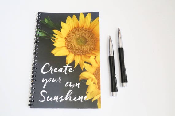 Sunflower Journal Lined Notebook Spiral Notebook Sunflower - Etsy