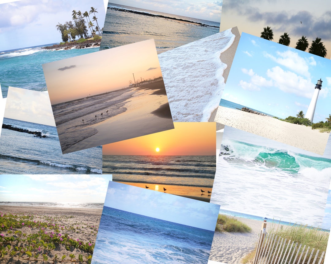 Beach Greeting Cards With Envelopes Set of 12 Blank Ocean Note Cards ...