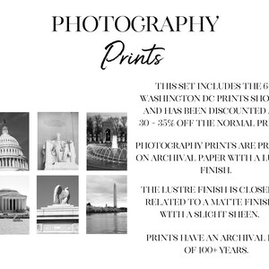 Washington DC Print, Black and White Photography Set, Set of 6 Vertical ...