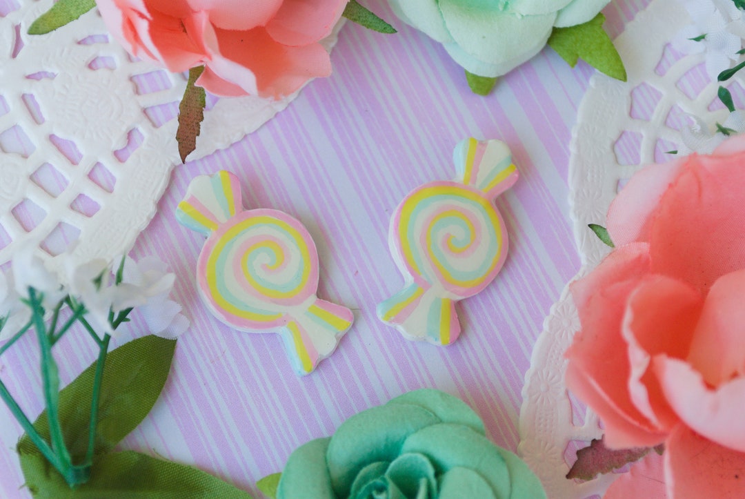 Kawaii Pastel Candy Swirl Polymer Clay Pin - Handmade - Etsy