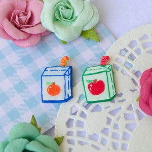 Cute Kawaii Juice Box Polymer Clay Pins- Orange Juice Apple Juice - Etsy