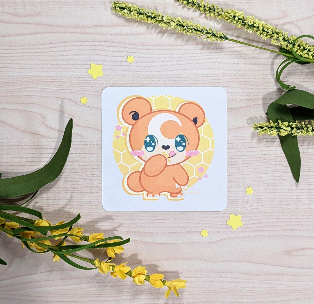 Mini Print 4x4 Teddiursa Pokemon Cute Kawaii - Etsy