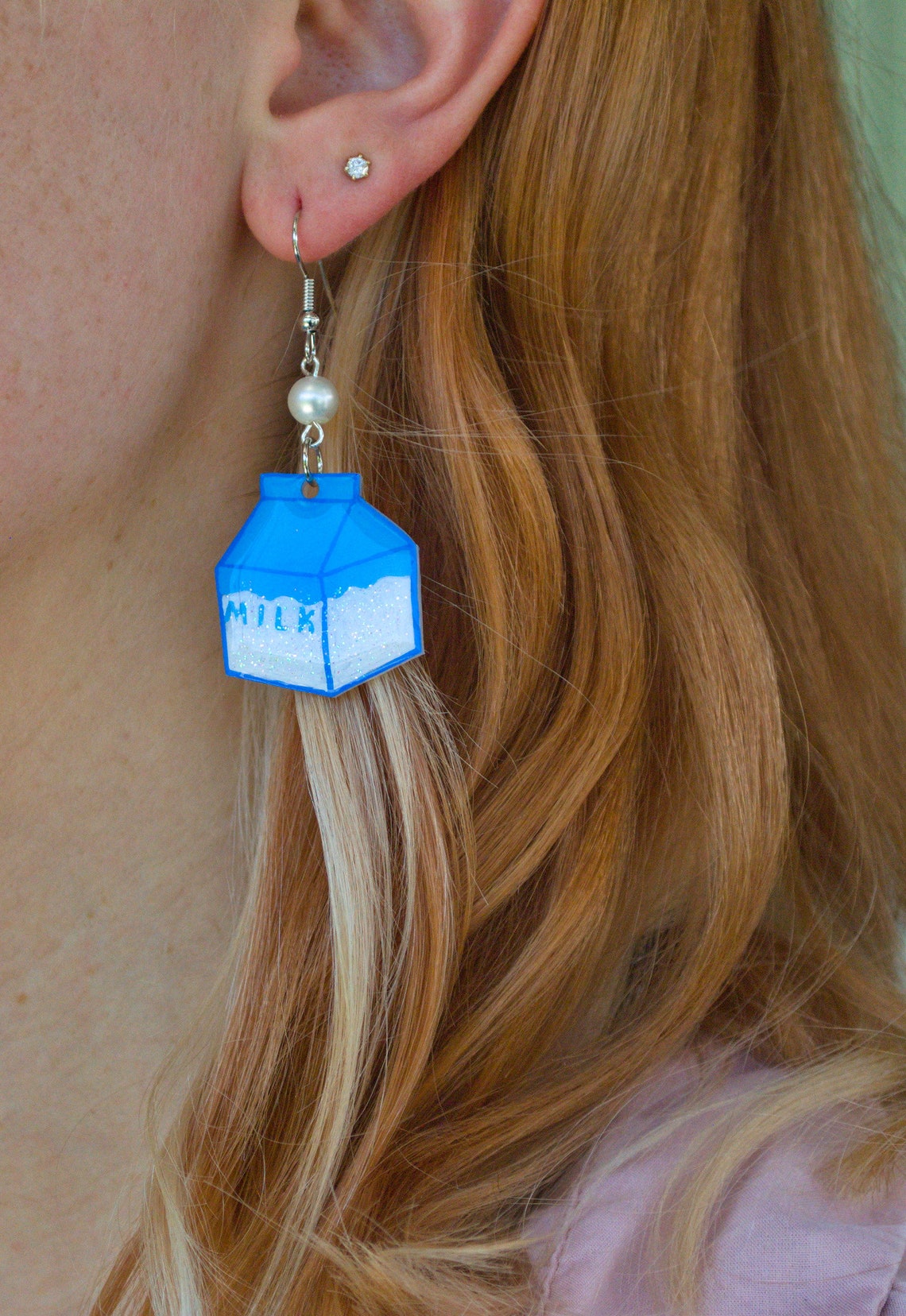 Milk Carton Dangle Earrings: Kawaii Breakfast Jewelry - Etsy